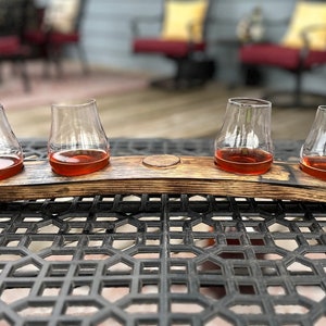 Bourbon Barrel Stave Flight With 4 Tasting Glasses - Etsy
