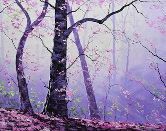 Pink trees Pink wall art Pink prints pink decor pink pictures | Etsy