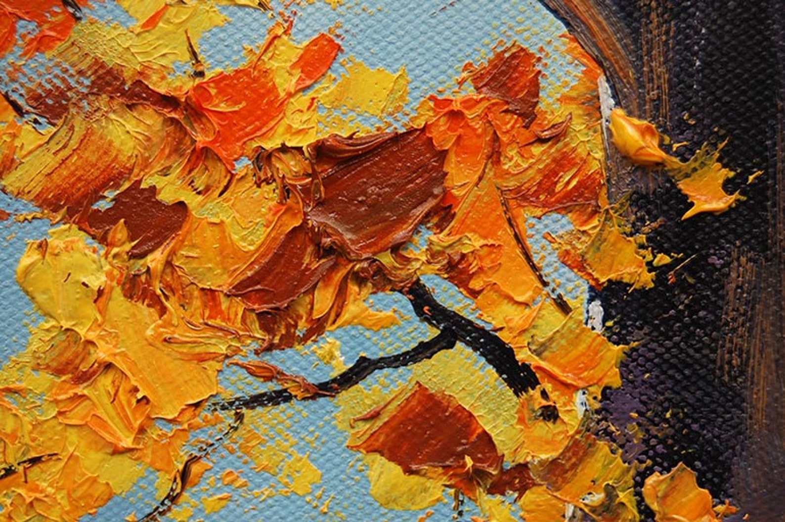 LAKE PAINTING Impressionist Oil Painting Fall Landscape Art - Etsy