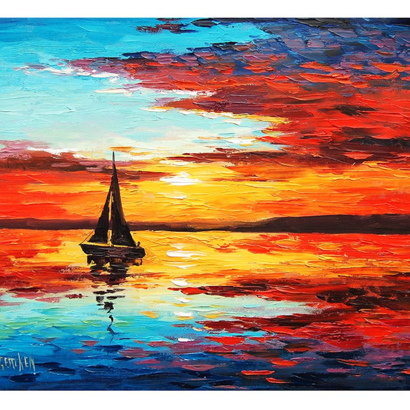 Sunset Oil Painting - Etsy