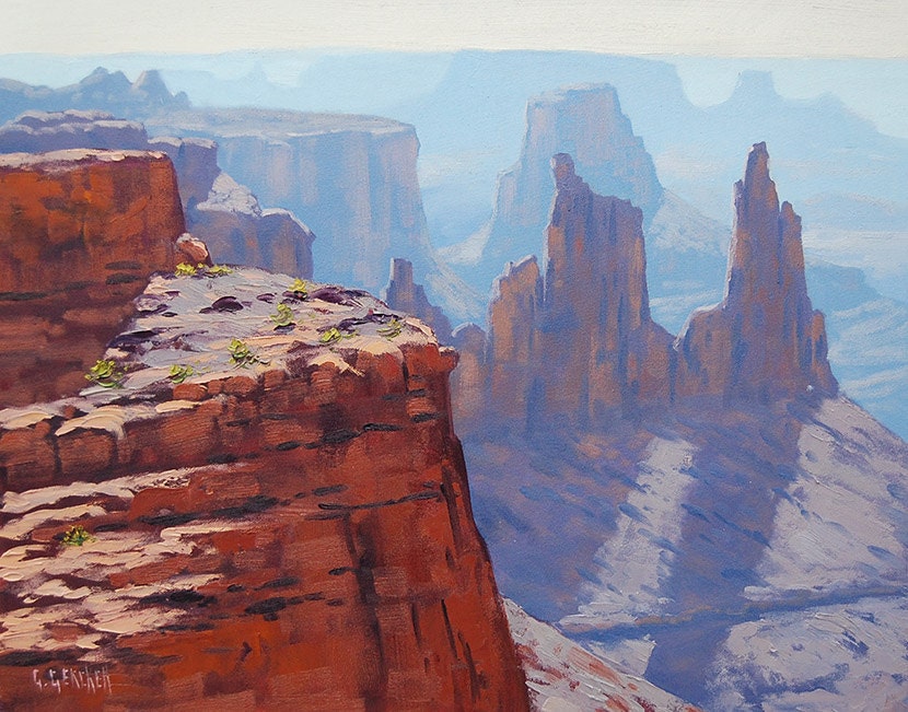 CANYON PAINTING DESERT Landscape Painting Traditional Art by Listed ...