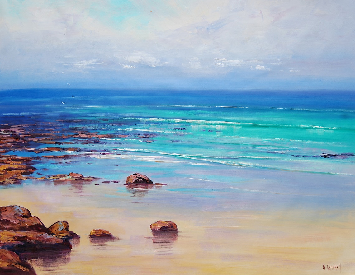 BEACH PAINTING Impressionist Beach Scenes Original Art by Graham ...