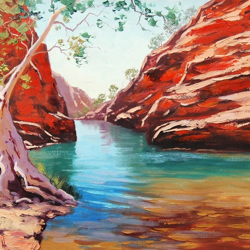 Outback Ghost Gum Desert Landscape Painting Traditional Art by - Etsy Outback Ghost Gum Desert Landscape Painting Traditional Art by - Etsy