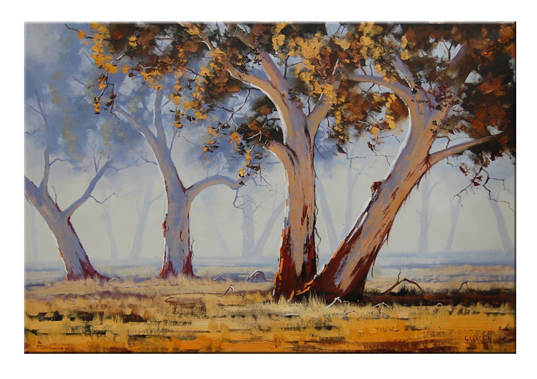 TREES Oil PAINTING Australian Artwork Summer Landscape Painting by G ...