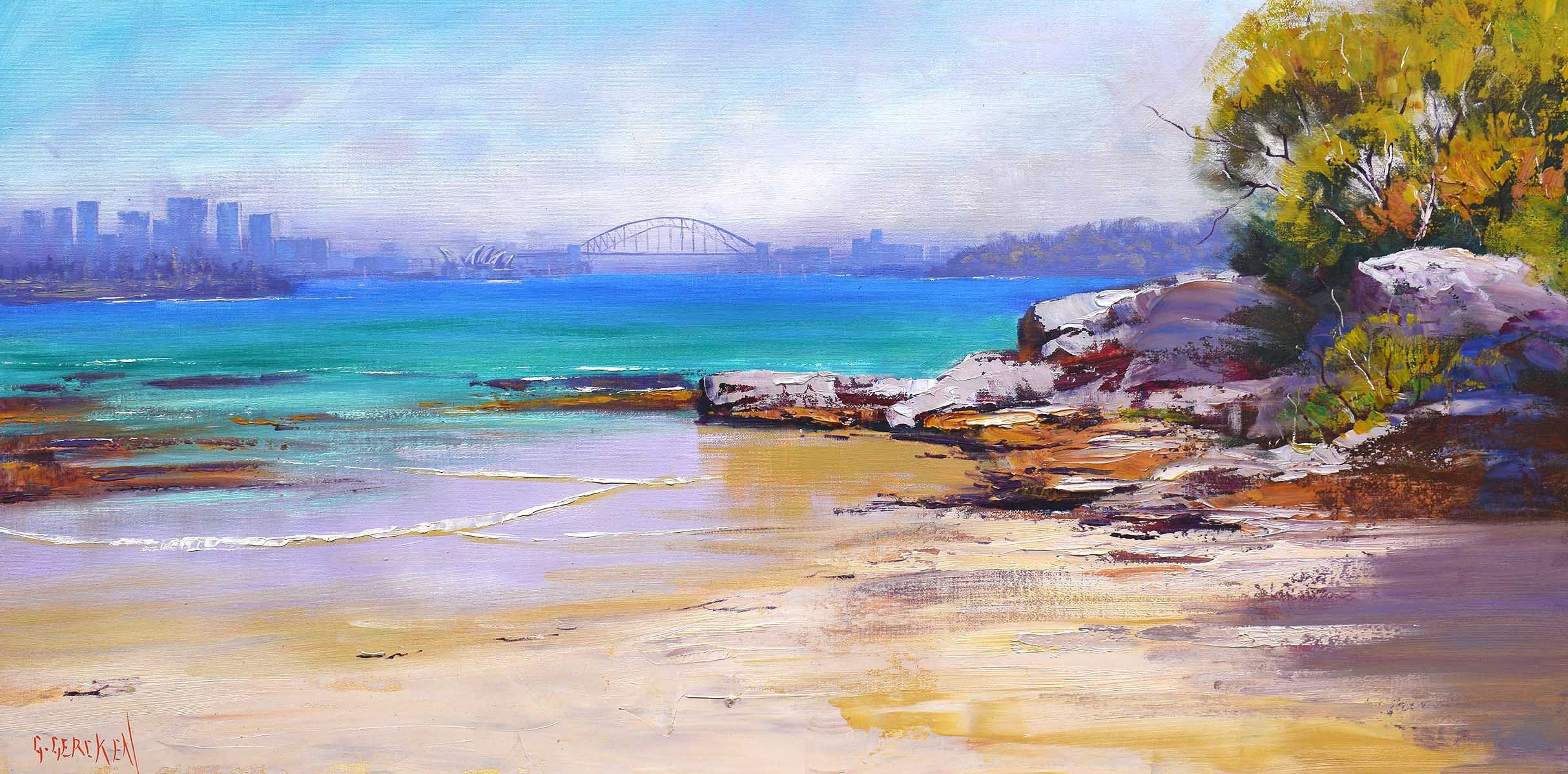 Seascape, Sydney Harbour Print , Australian Prints, Painting Prints ...