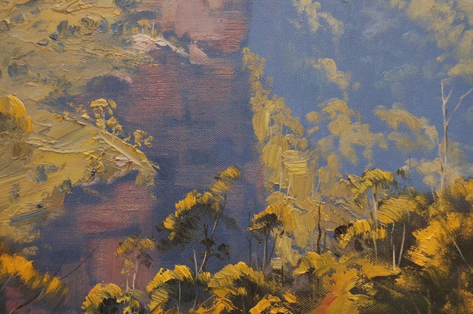 GUM TREES PAINTING Australian Artwork Kangaroo Trees Landscape - Etsy ...