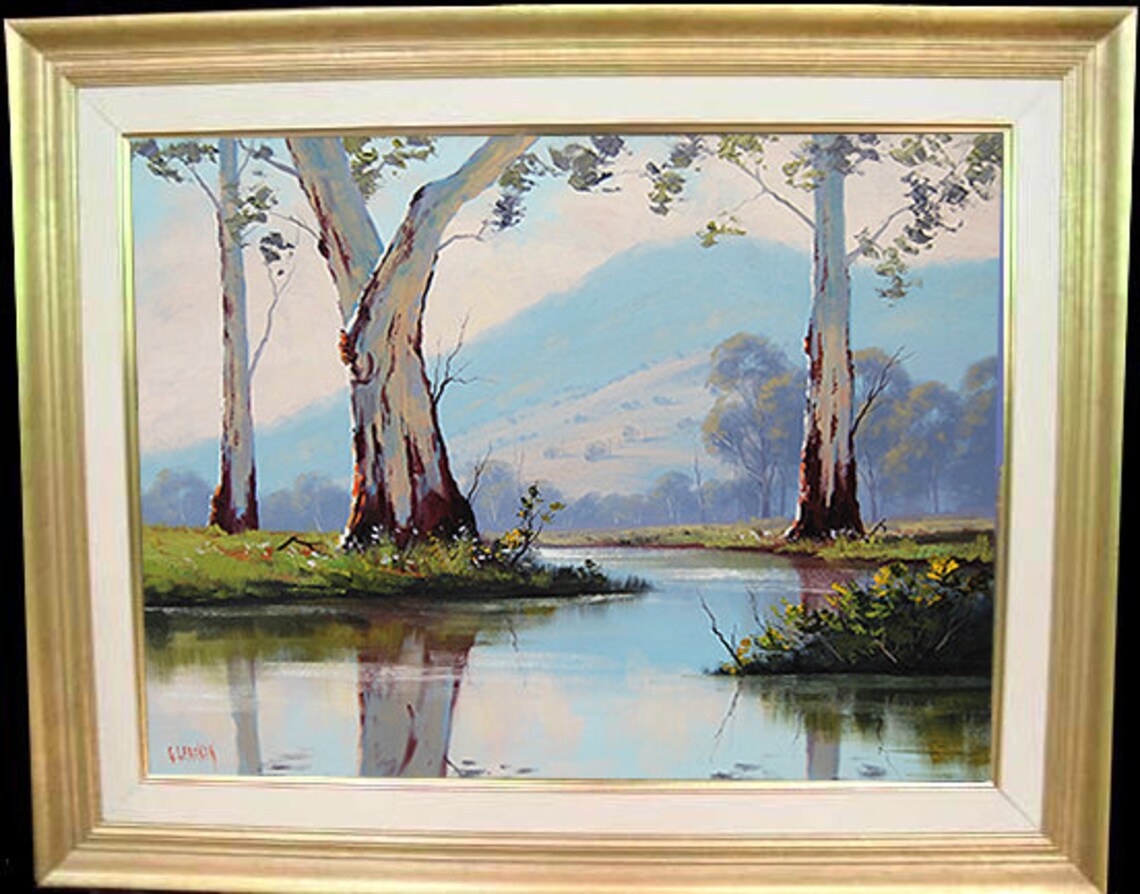 Large Australian Landscape Painting Gum Trees Painting Art by Listed ...