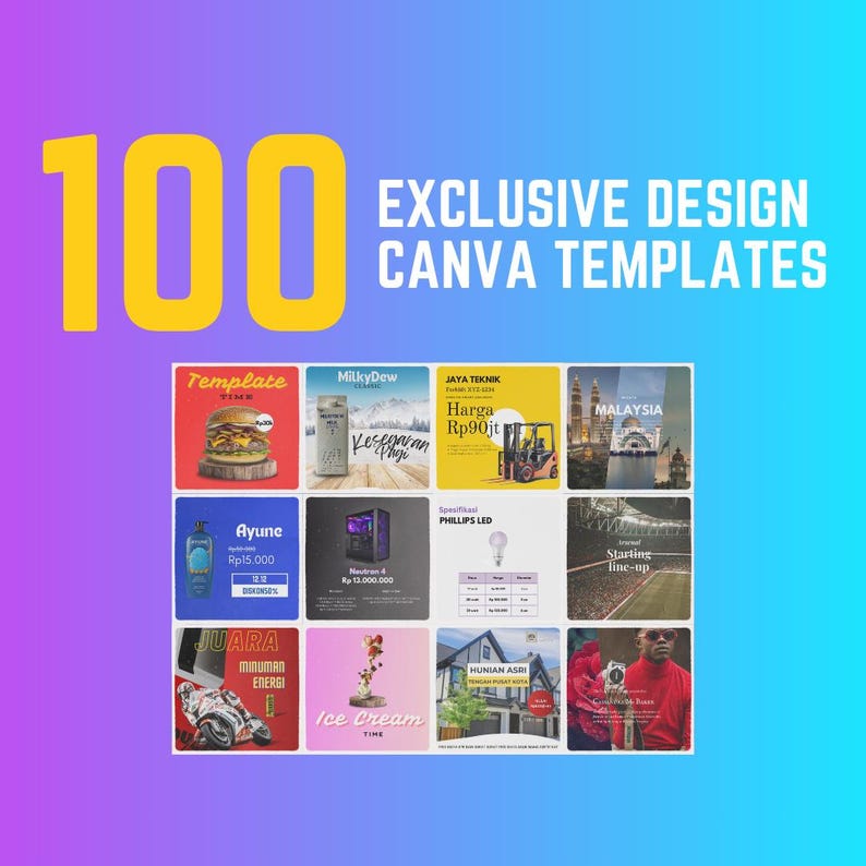 100 Eye Catching Canva Templates Editable Canva Templates - Etsy