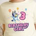 Bluey 3rd Birthday T-shirt, Bluey Birthday Girl Tee, Bluey Party Tshirt, Girl's Bluey Dog Party ...