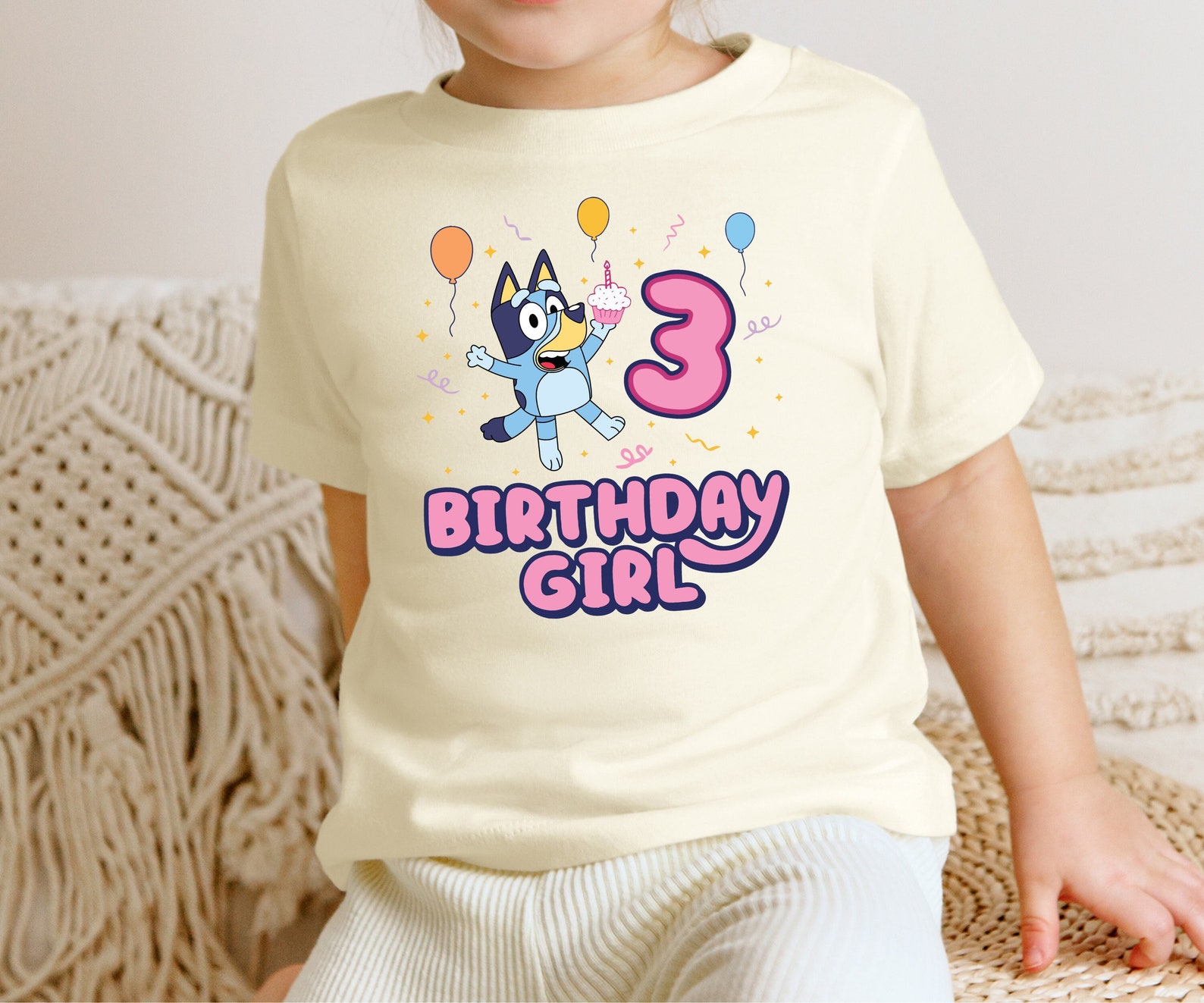Bluey 3rd Birthday T-shirt, Bluey Birthday Girl Tee, Bluey Party Tshirt, Girl's Bluey Dog Party ...