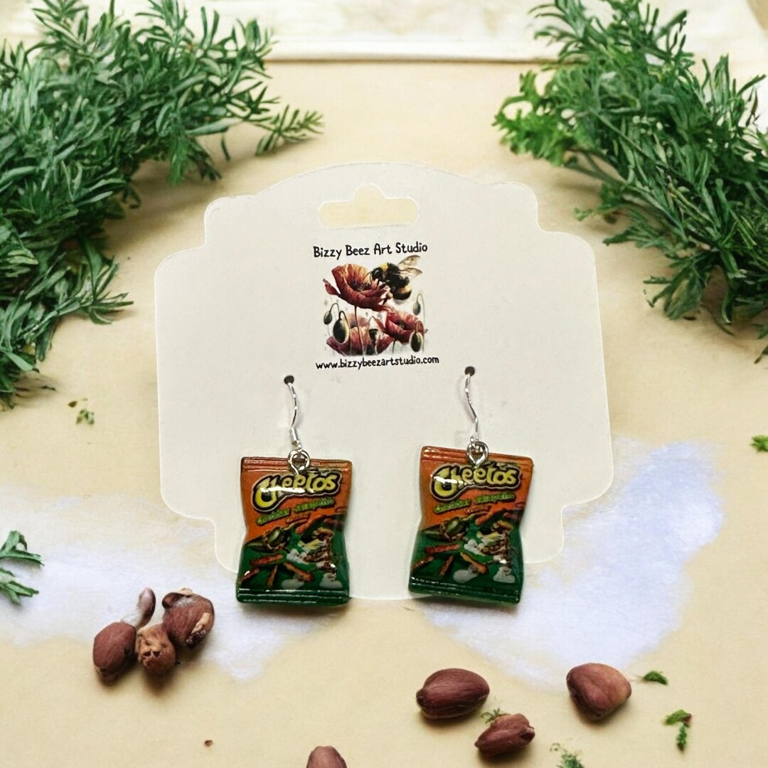 Cheetos Earrings, Bag of Cheetos Earrings, Food Earrings, Food Jewelry ...