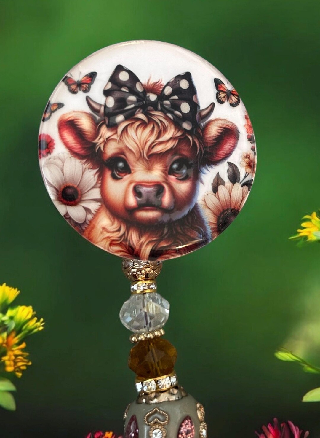Beautiful Highland Cow Retractable Badge Reel, Highland Cow, Badge Reel ...