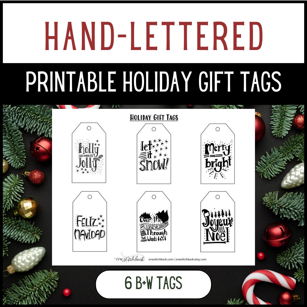 Hand-lettered Holiday Gift Tags [printable PDF] - Etsy