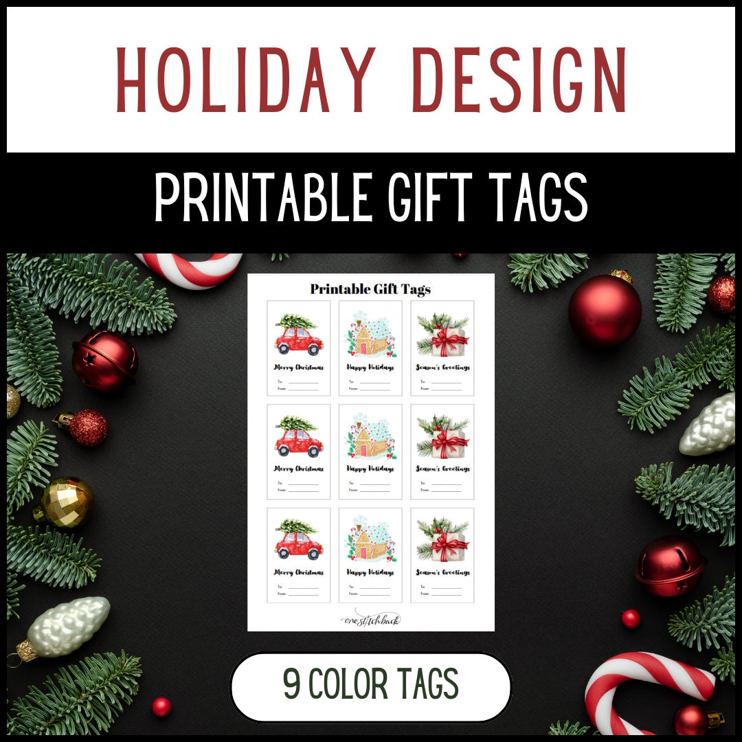 Holiday Design Gift Tags [printable PDF] - Etsy