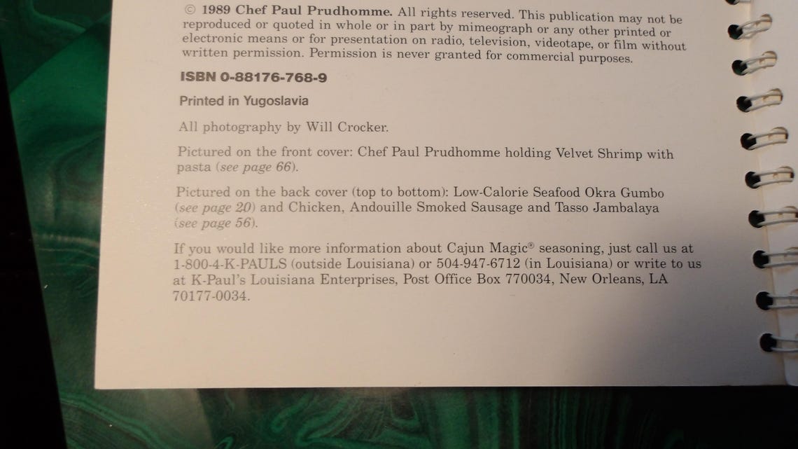 Chef Paul Prudhomme's Louisiana Cajun Magic Cookbook Recipes - Etsy