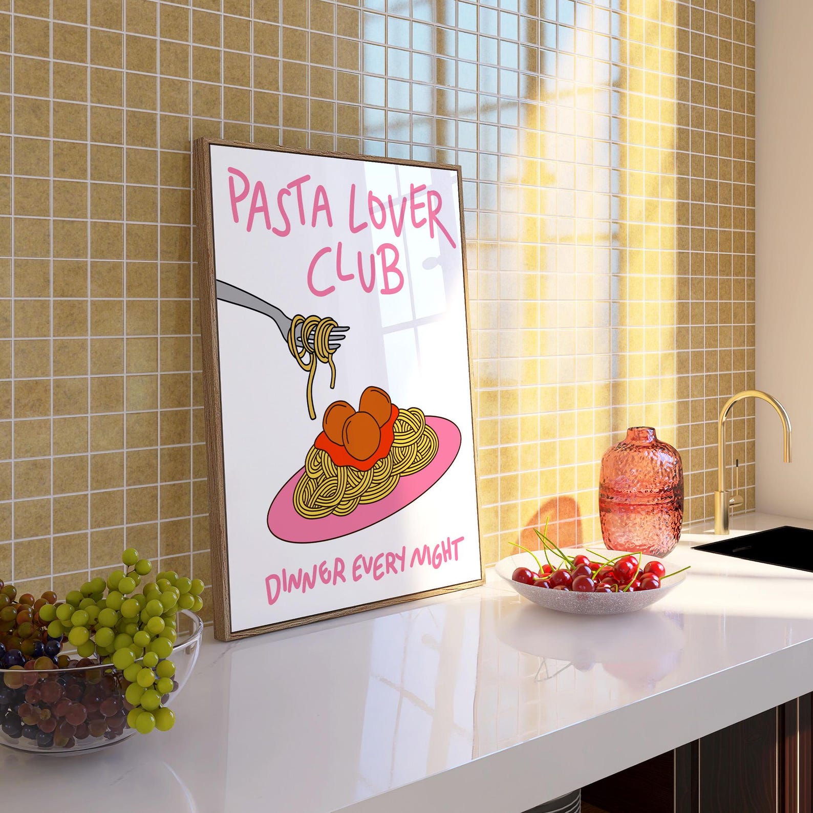 Pasta Lover Art Print Pasta Wall Art Pasta Lover Club Print Spaghetti ...