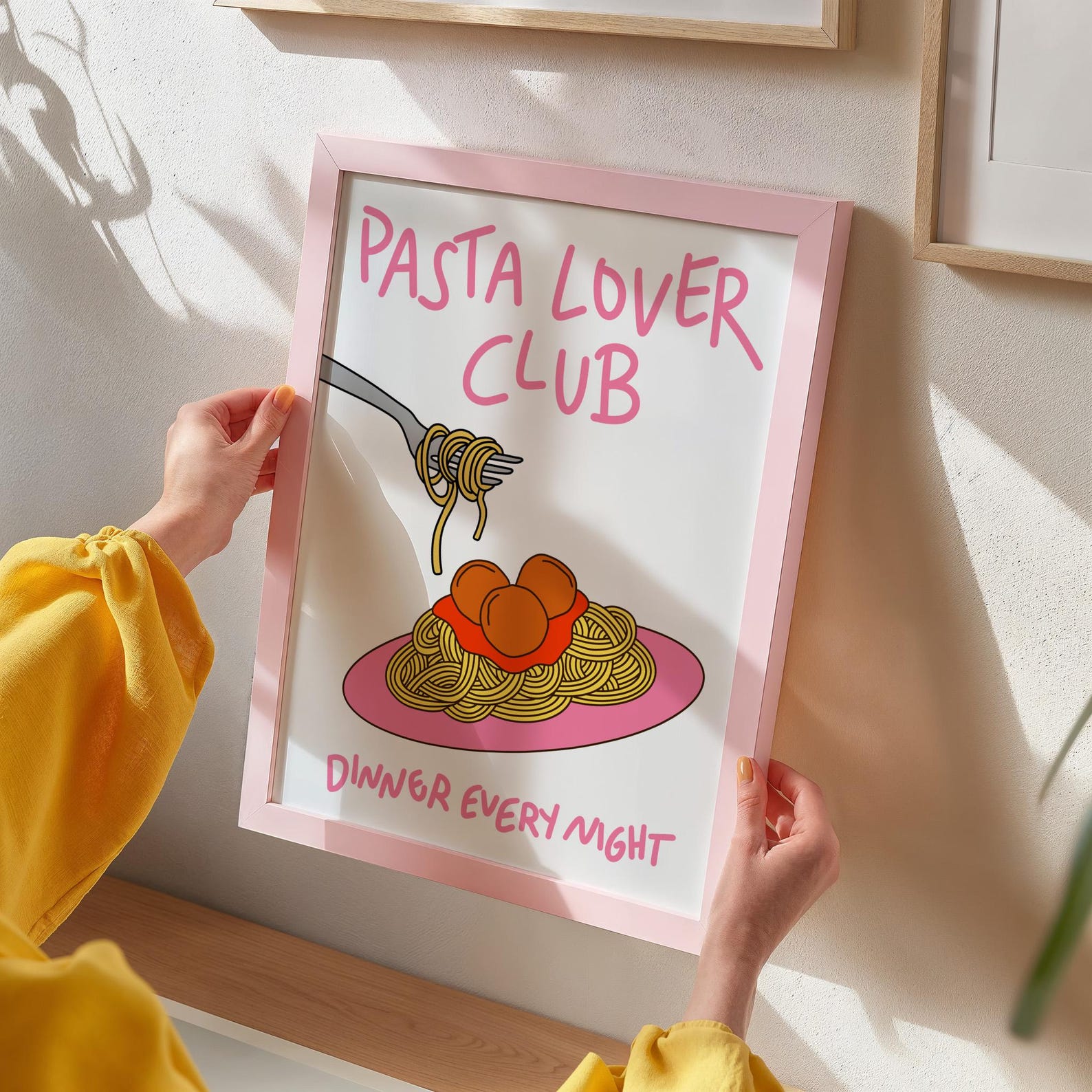 Pasta Lover Art Print Pasta Wall Art Pasta Lover Club Print Spaghetti ...