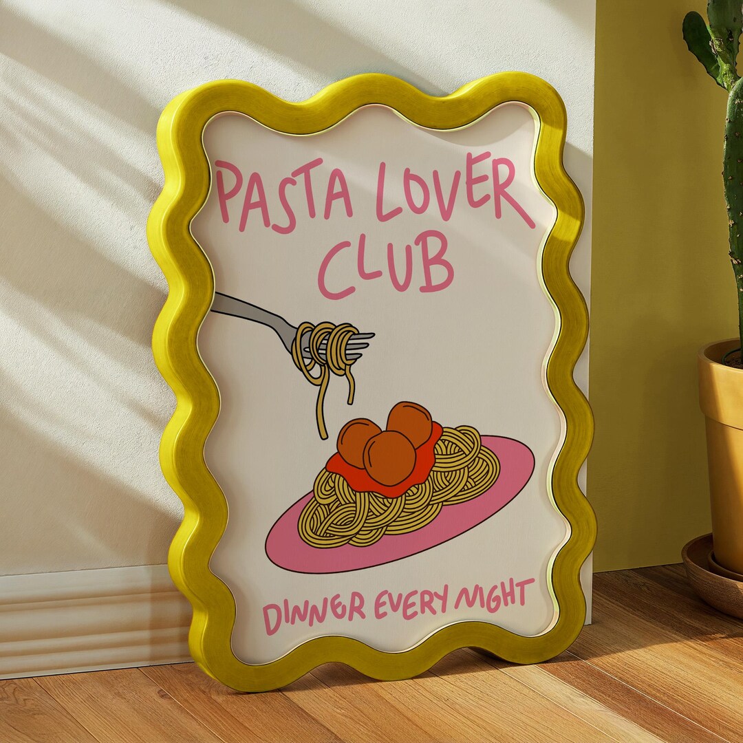Pasta Lover Art Print Pasta Wall Art Pasta Lover Club Print Spaghetti ...