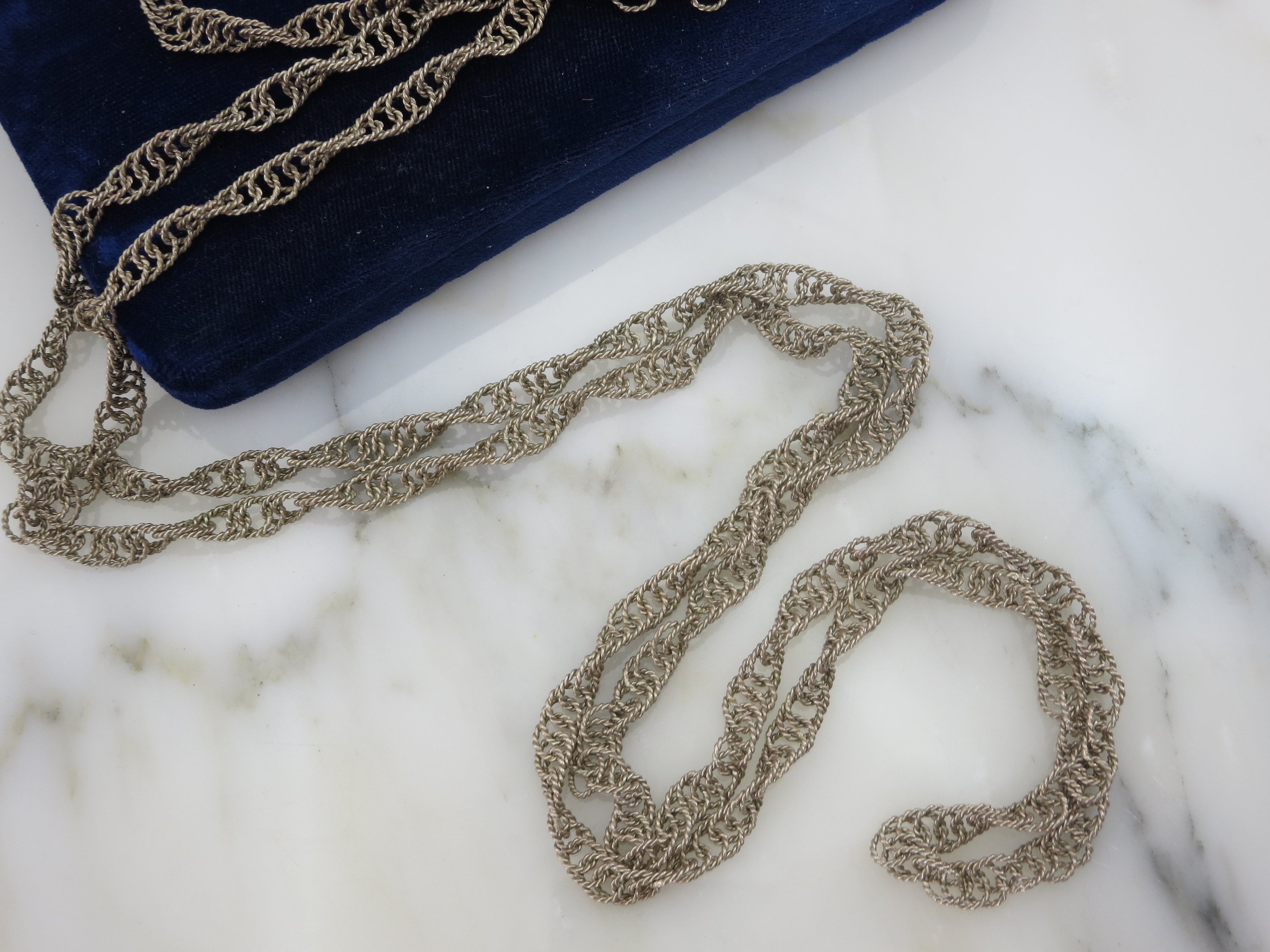 Mexican Wedding Necklace Twisted Silver Rope Chain Long | Etsy