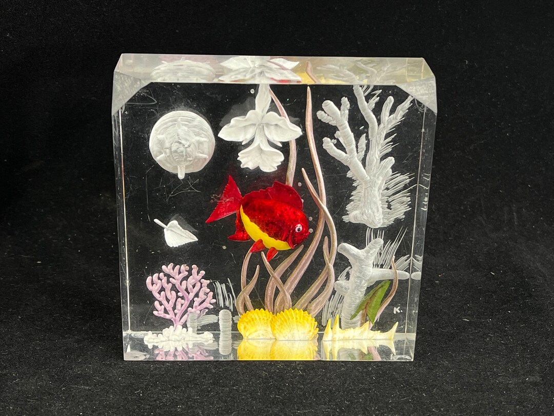 Reverse Carved Lucite Fish Aquarium Sculpture - Etsy