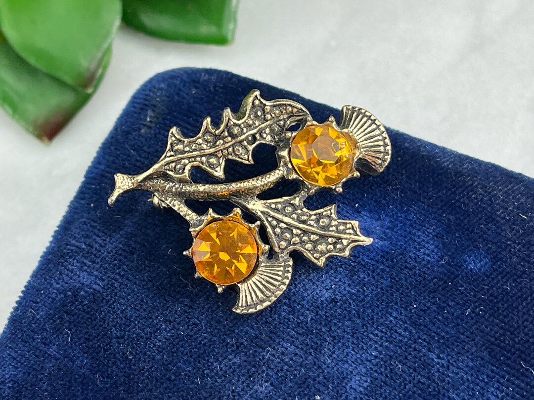 Vintage Thistle Brooch - Miracle Costume Jewelry Flower - Etsy