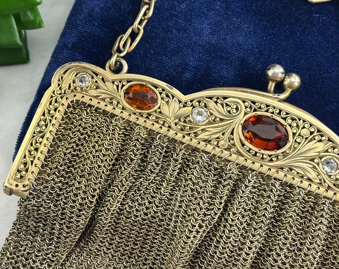 Antique French Gilded Silver Mesh Purse 1910s Gilt 800 - Etsy