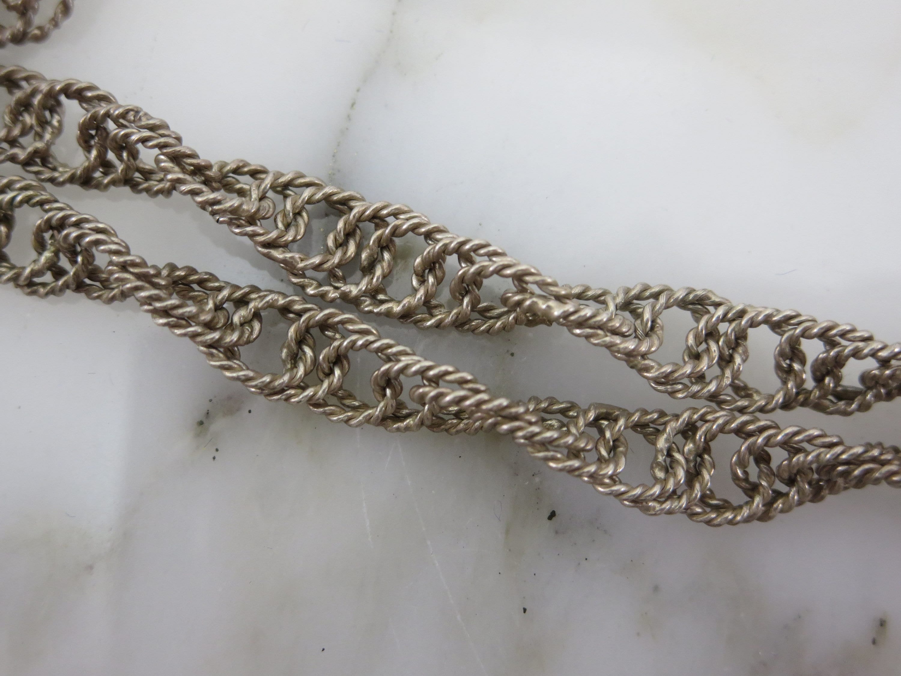 Mexican Wedding Necklace Twisted Silver Rope Chain Long | Etsy