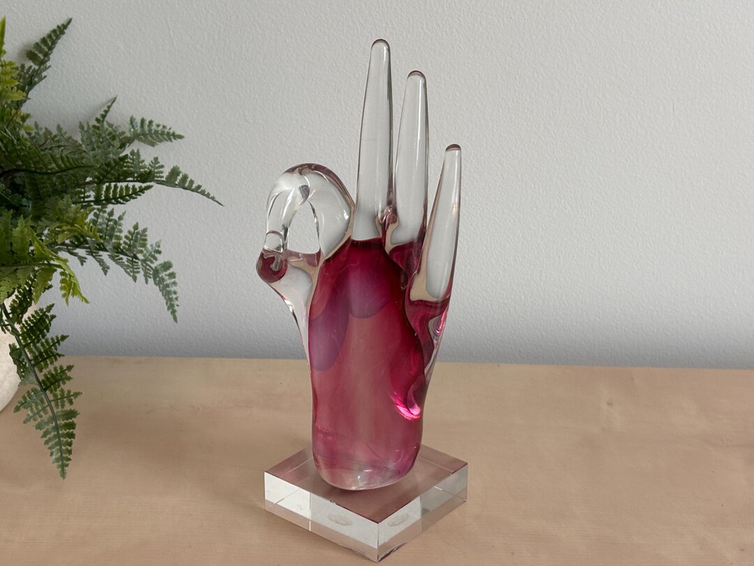 Cristalleria D'arte Ann Primrose Murano Glass Hand Sculpture - Pink ...
