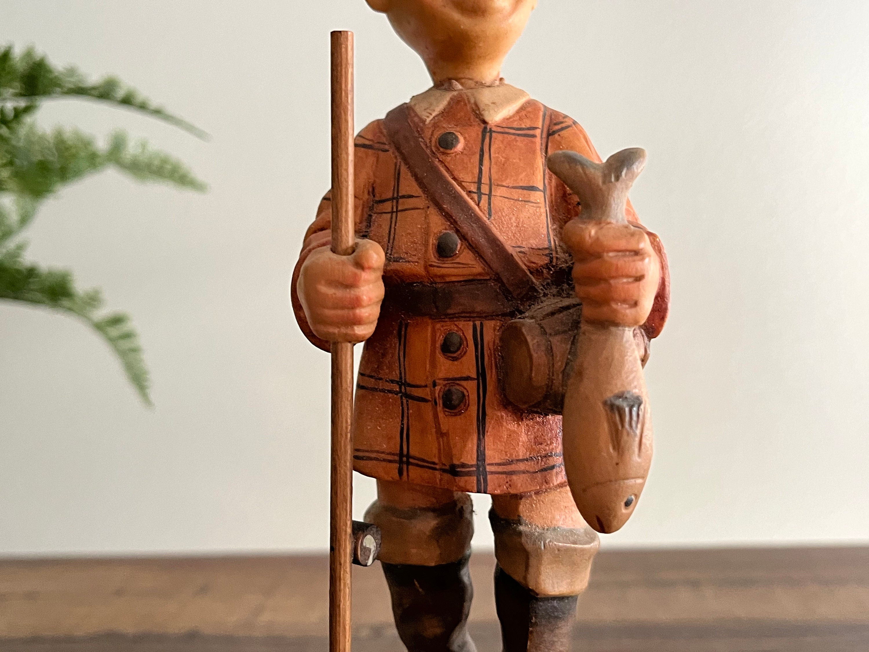 Carved Wood Figurine - Angler Fisherman Folk Art Anri - Etsy