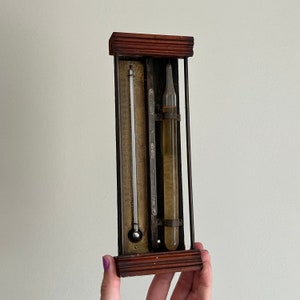Antique Weather Station Storm Glass and Thermometer, Payson's ...