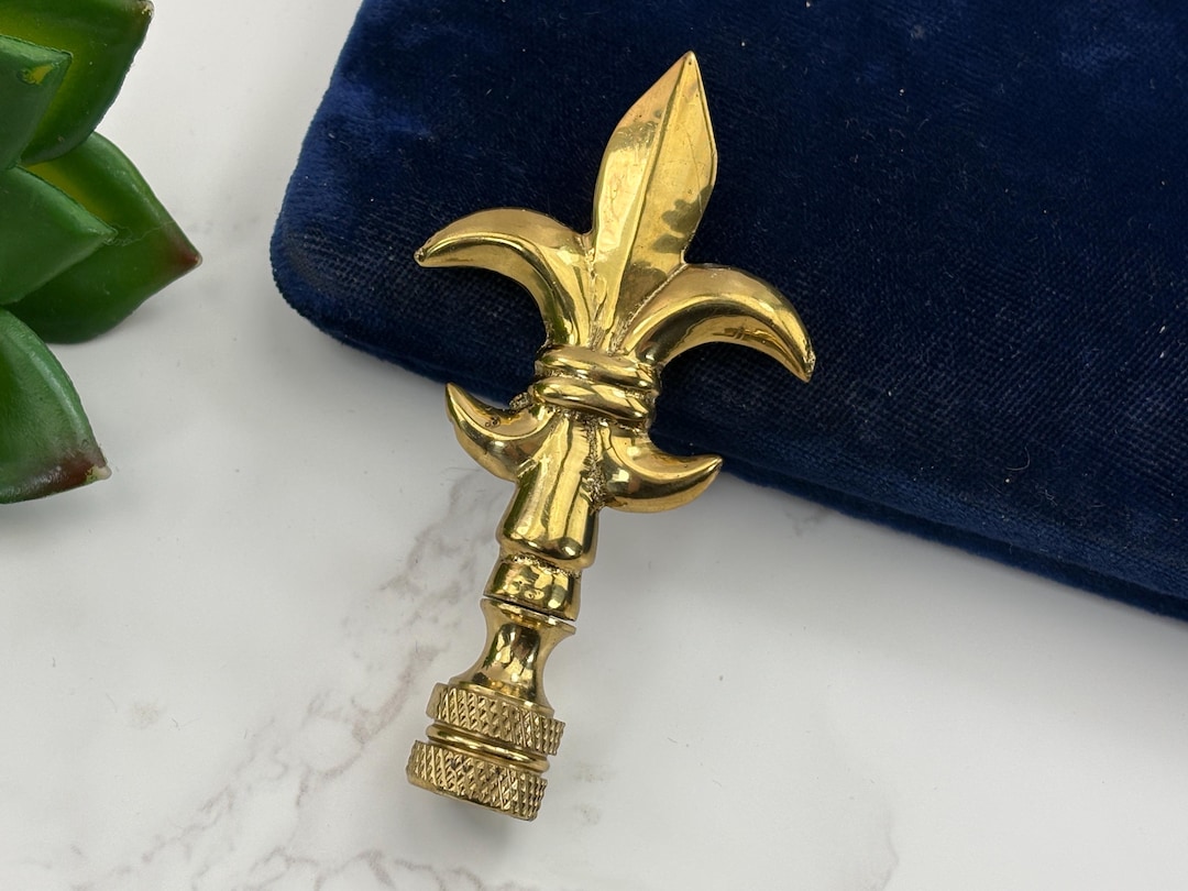 Vintage Brass Lamp Finial - Fleur De Lis Lampshade Topper - Etsy
