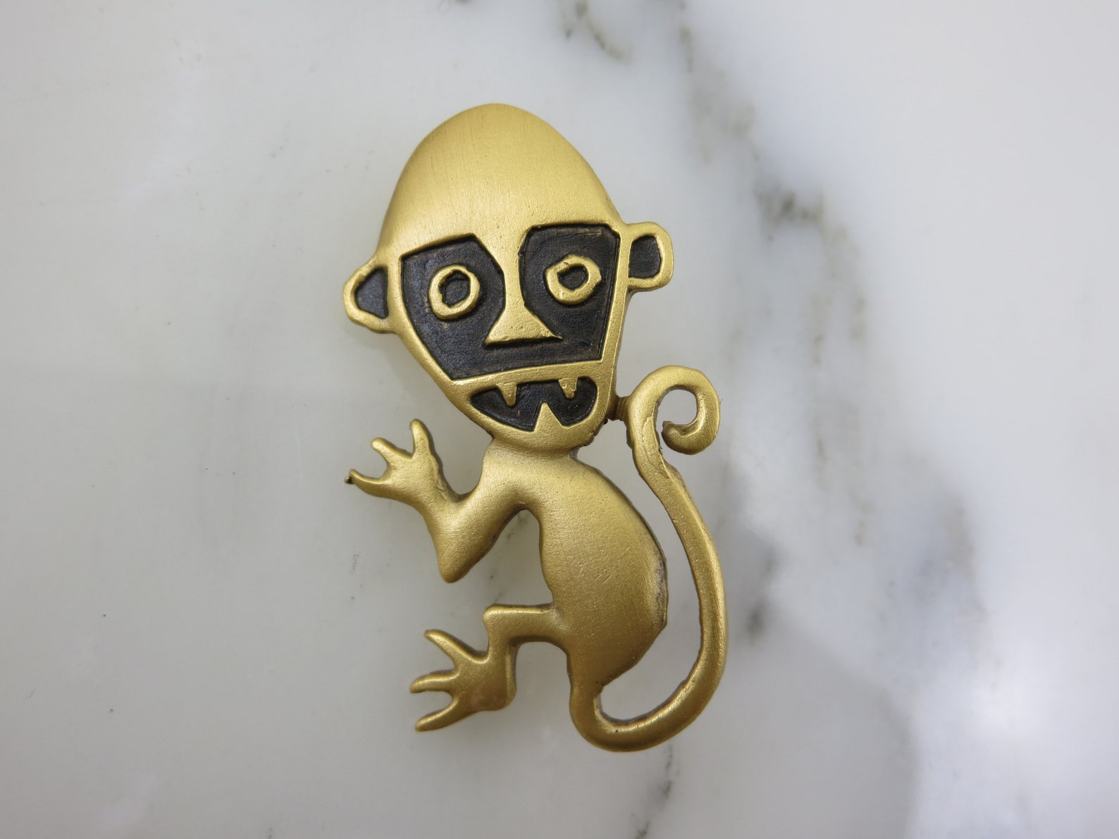 Vintage Monkey Brooch MFA Gold Tone Museum of Fine Art - Etsy