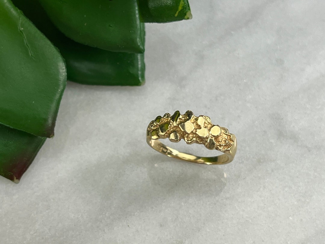 14k Gold Nugget Ring Size 5 Vintage Rings for Women - Etsy