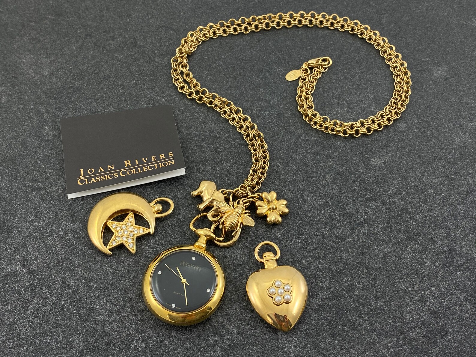 Vintage Joan Rivers Watch Necklace With Interchangeable Charms - Etsy