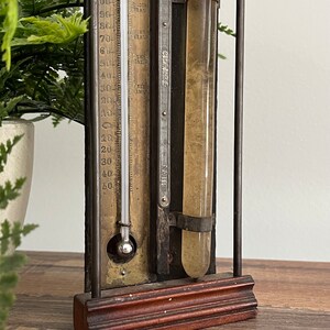 Antique Weather Station Storm Glass and Thermometer, Payson's ...