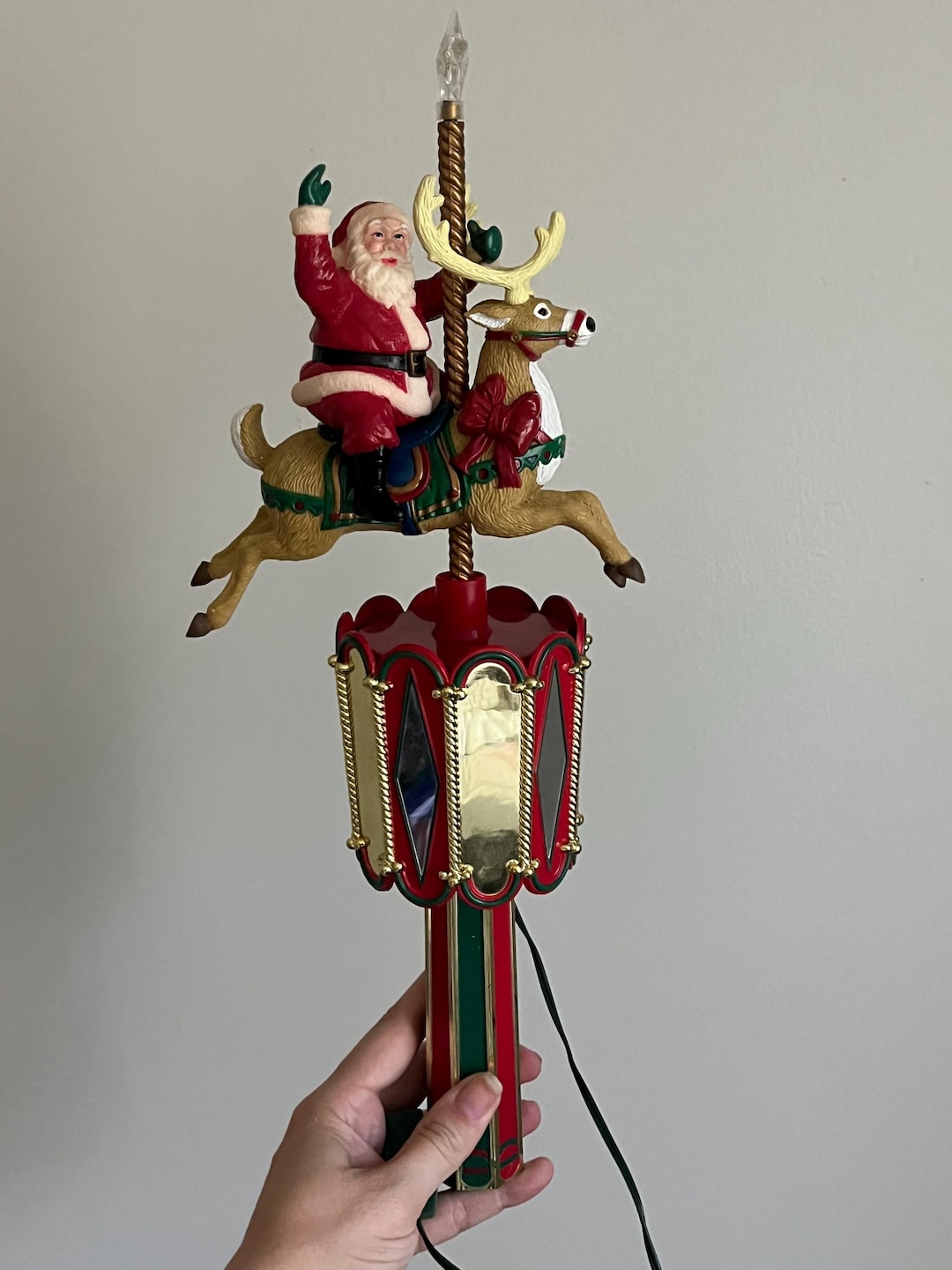 Revolving Santa Claus Tree Topper - Vintage Mr Christmas Santa on ...