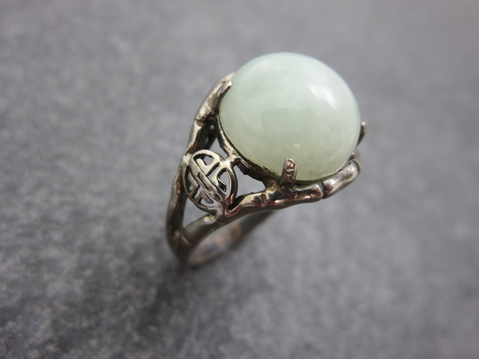 Jade Ring for Women Jadeite Sterling Silver Bamboo and - Etsy