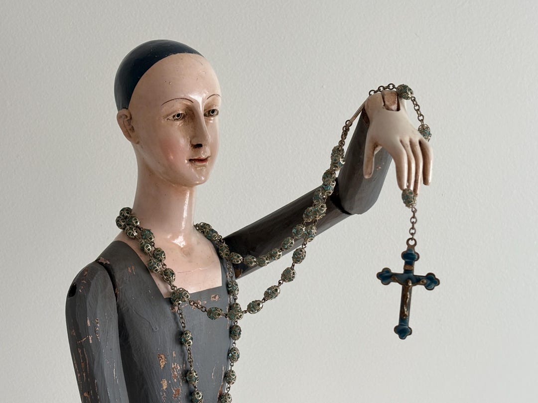 Religious Articulated Wood Santos Cage Doll - Vintage Reproduction ...