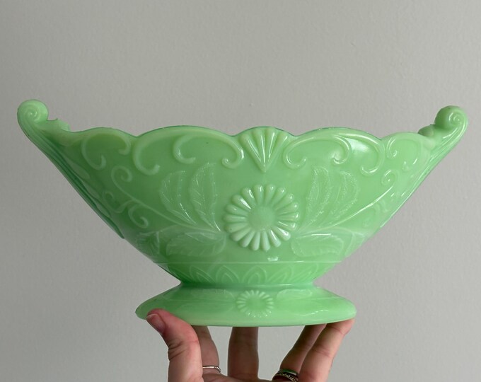 Rare Vintage Mckee Jadeite Glass Autumn Console Bowl – Glows Under ...