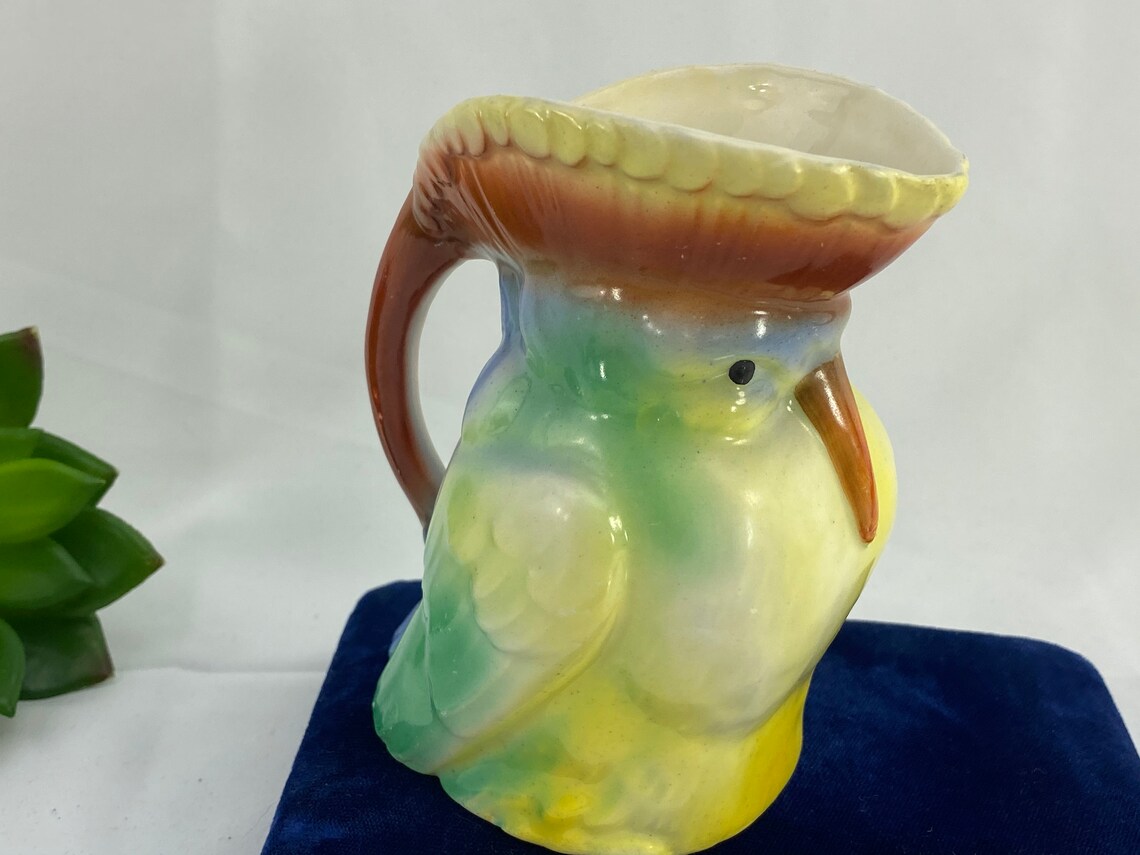 Ceramic Creamer Mini Pitcher - Parrot Bird Shaped, Czechoslovakia - Etsy