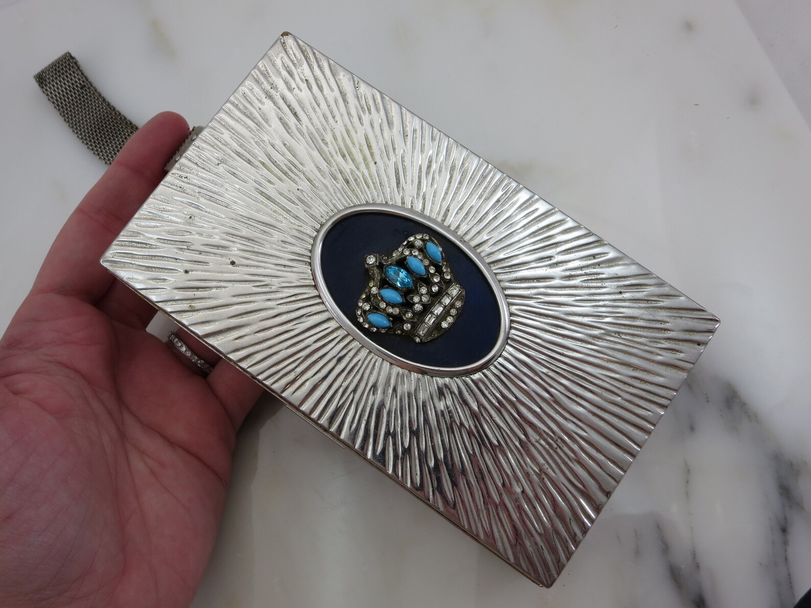 Vintage Jeweled Evans Purse Silver Compact Purse Art Deco - Etsy