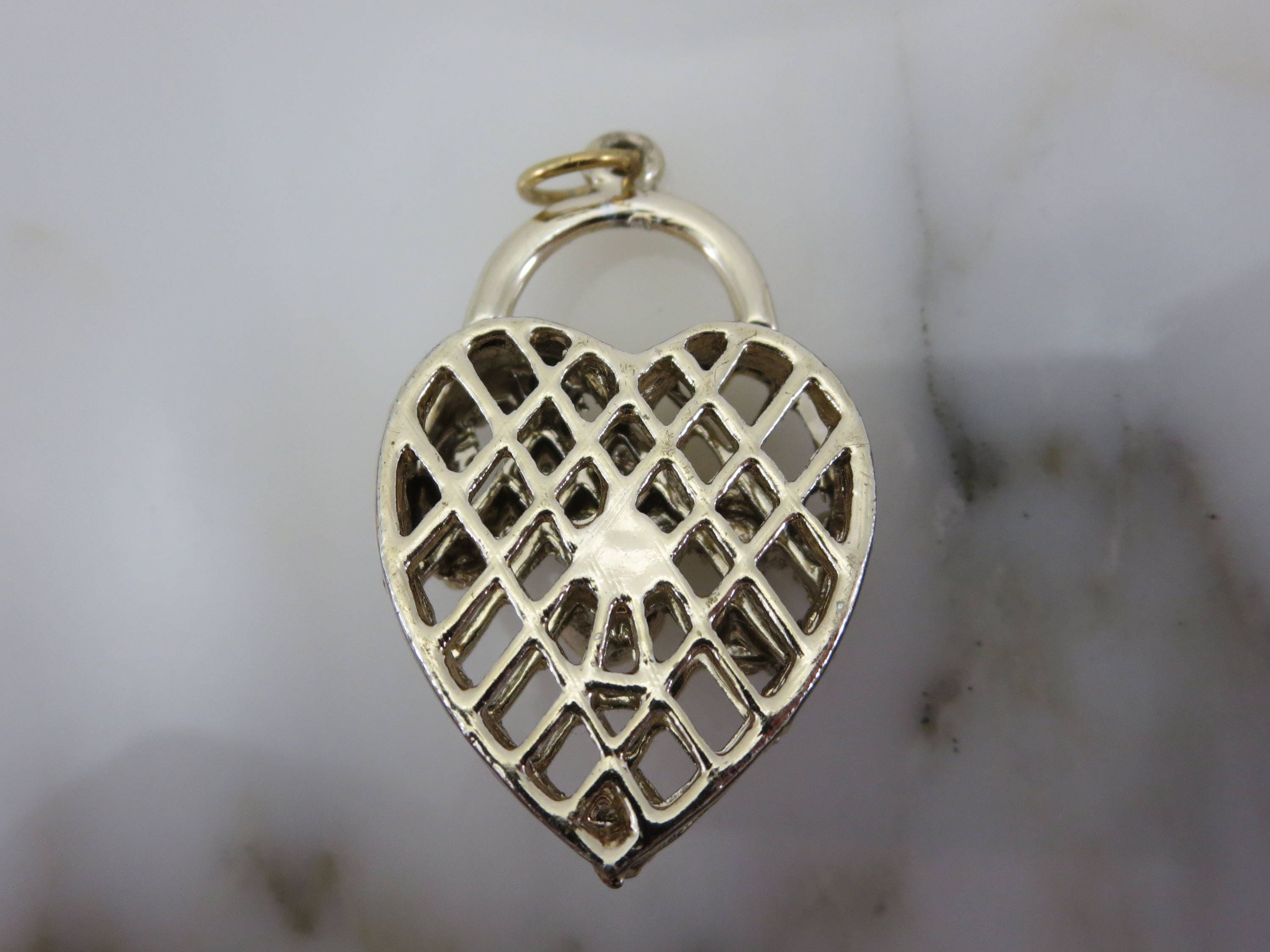 Vintage Heart Lock Pendant Heart Padlock Charm with | Etsy