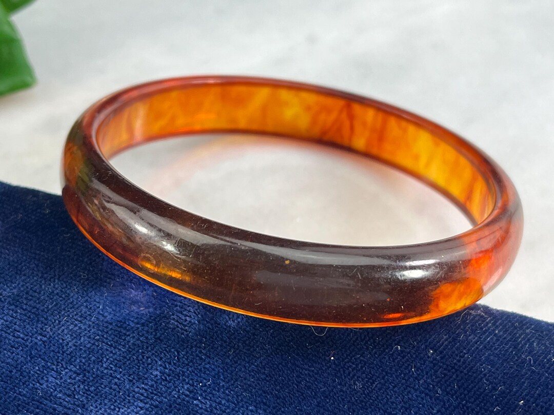 Bakelite Bracelet - Root Beer Bakelite Bangle Bracelet, Spacer Stack ...