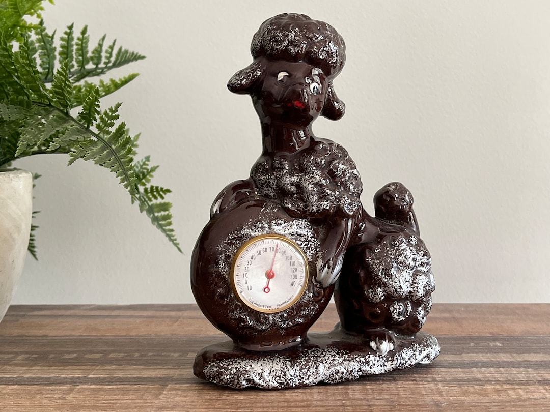 Ceramic Poodle Thermometer - Vintage Red Ware - Etsy