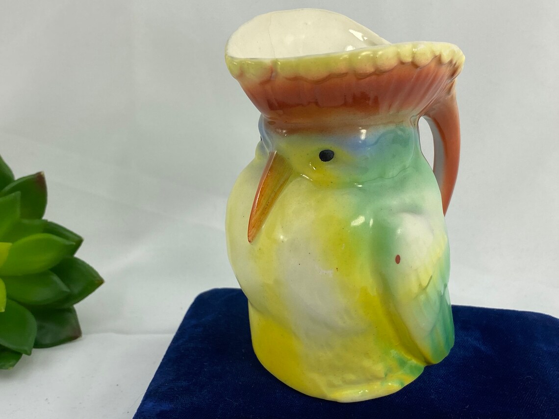 Ceramic Creamer Mini Pitcher - Parrot Bird Shaped, Czechoslovakia - Etsy