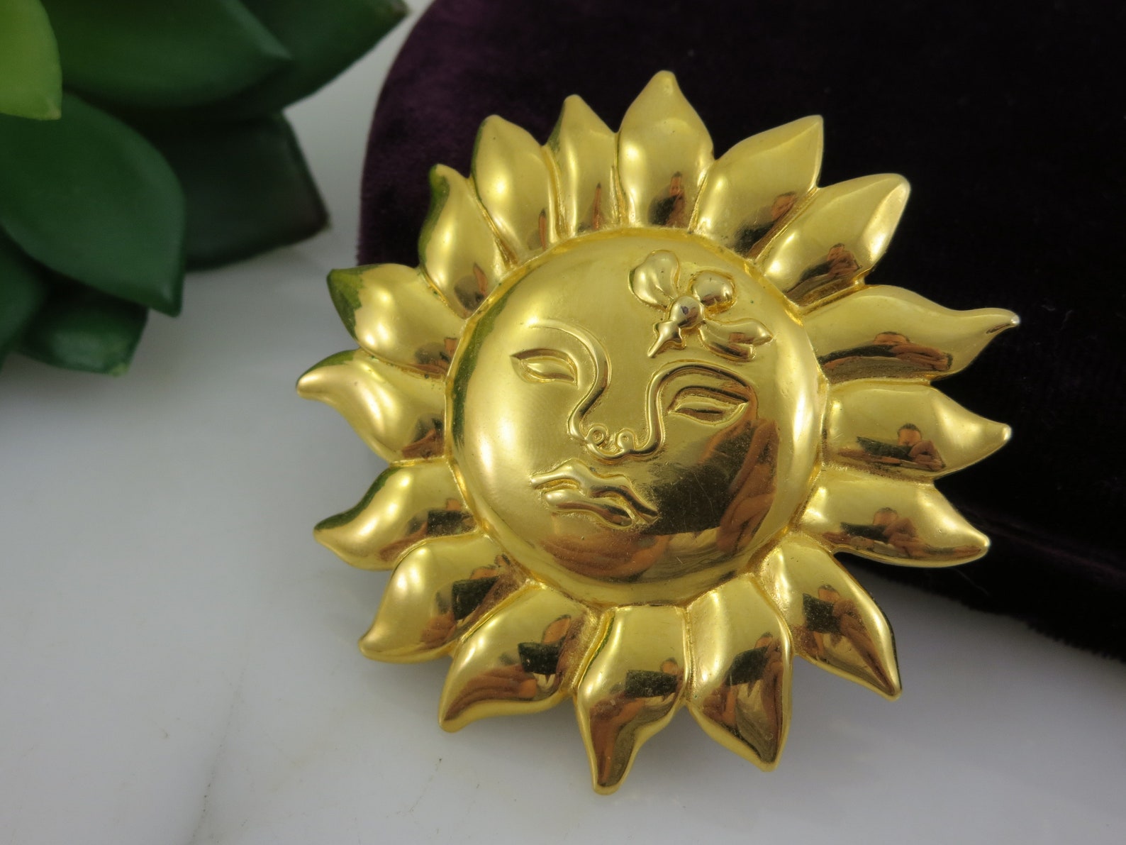 Vintage MMA Gold Sun Brooch MMA Jewelry Gold Tone | Etsy