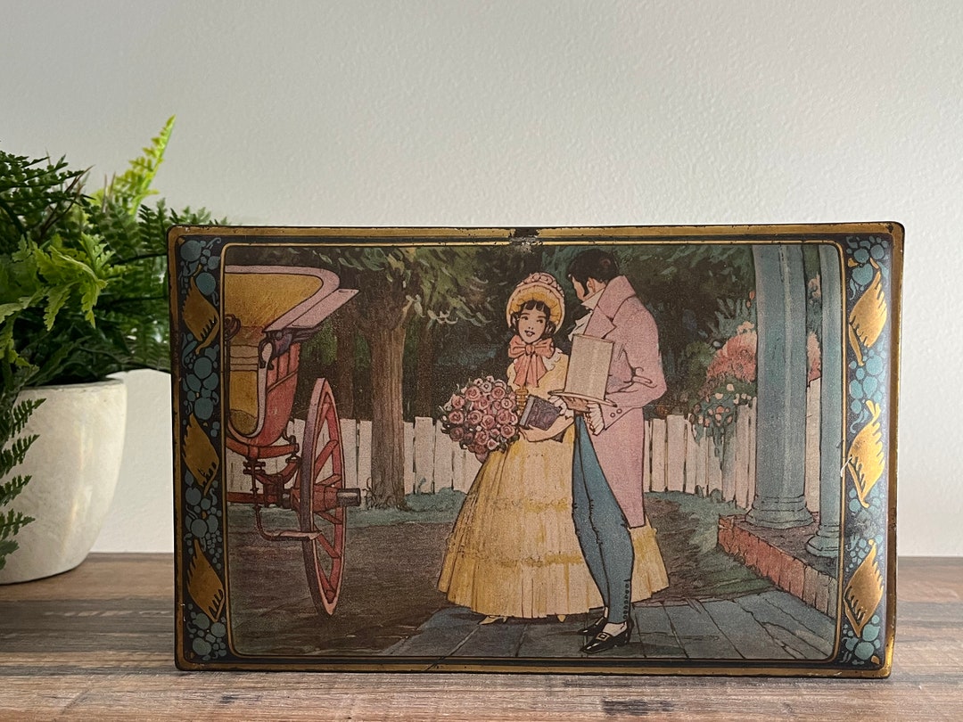 Vintage Tin Litho Courting Couple Candy Box - Boy and Girl - Etsy