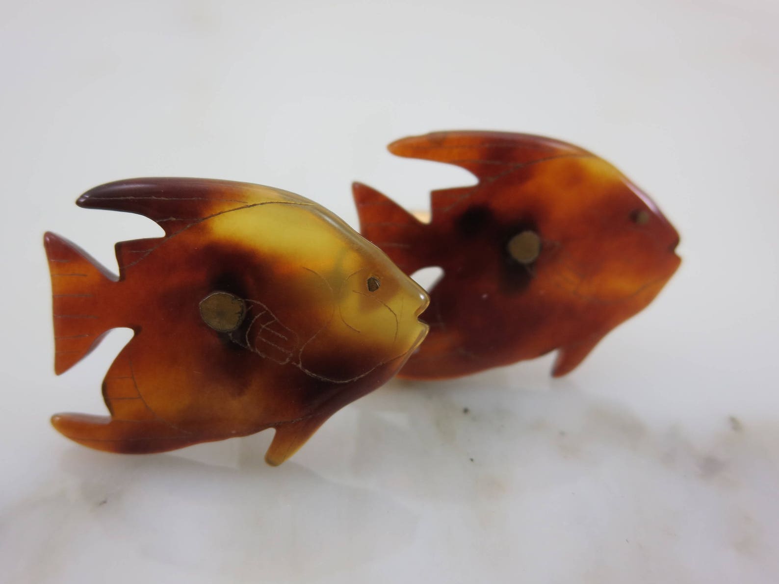 Vintage Fish Cufflinks 12k Gold Fill Mid Century Carved - Etsy