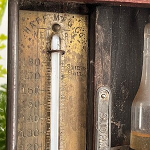 Antique Weather Station Storm Glass and Thermometer, Payson's ...