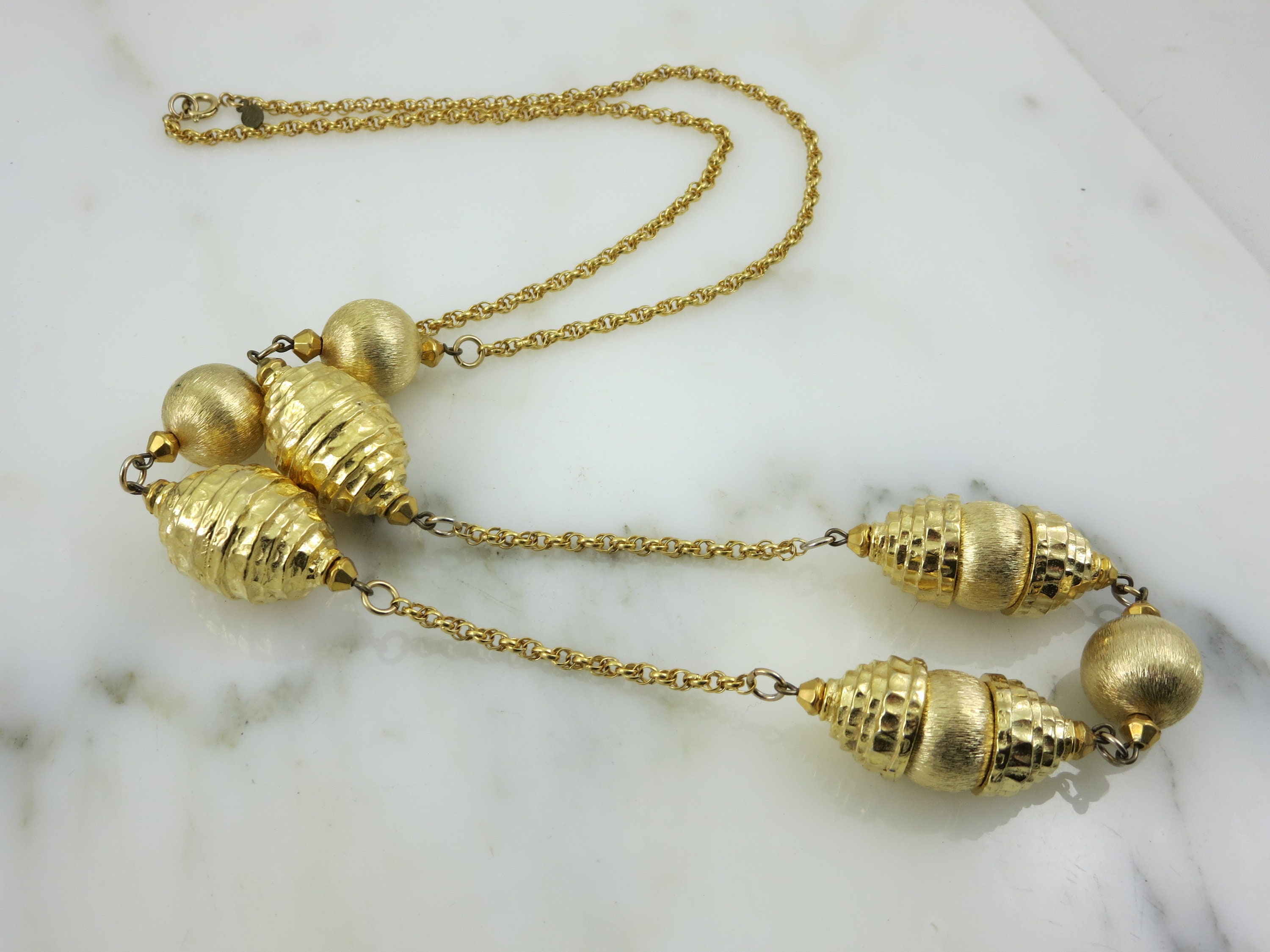 Long Gold Chain Necklace Vintage Cadoro Mid Century | Etsy